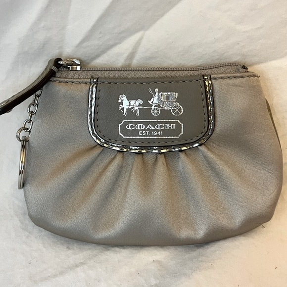 Coach | Accessories | Authentic Coach Coin Purse Sateen Key Ring Holder ...